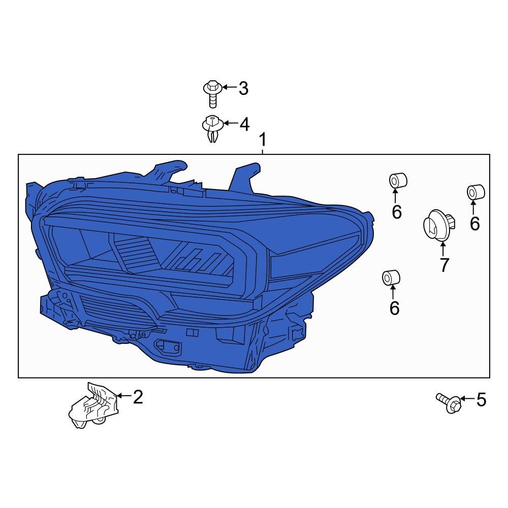 Toyota OE 8111004290 - Front Right Headlight Assembly