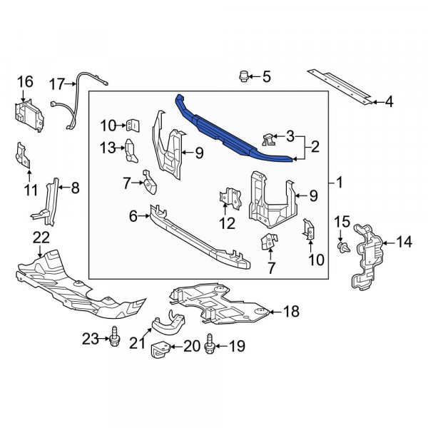 Toyota OE 5320504020 - Front Upper Radiator Support Tie Bar