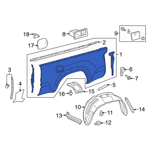 Toyota OE 6560004390 - Rear Left Truck Bed Panel