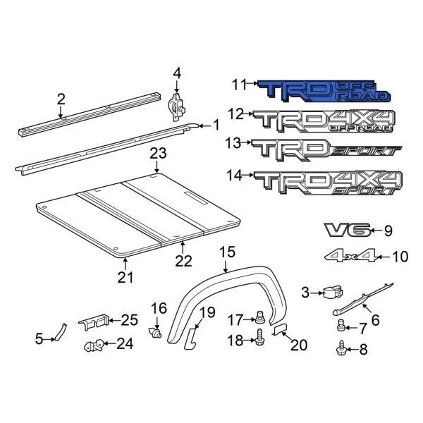 Toyota OE 7599604090A0 - Rear Truck Bed Decal