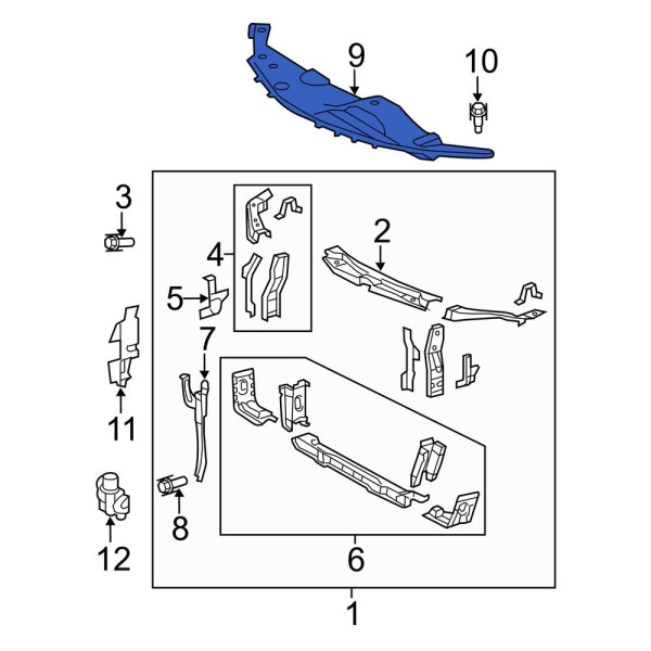 Toyota OE 5329506010 - Front Radiator Support Access Cover