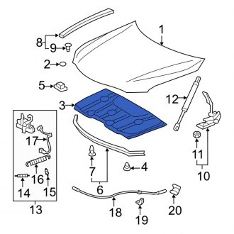 Toyota Camry Under Hood Insulations | Pads, Liners — CARiD.com
