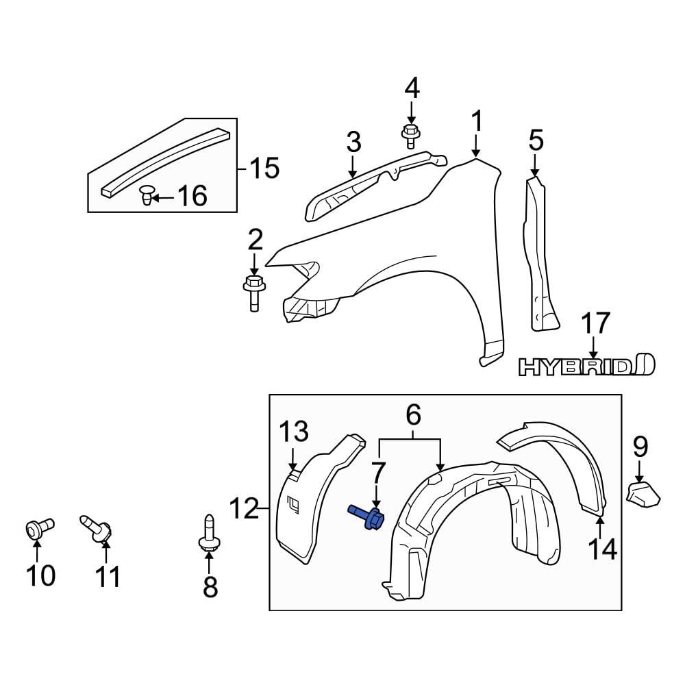 Toyota OE 9046709166 - Fender Liner Retainer
