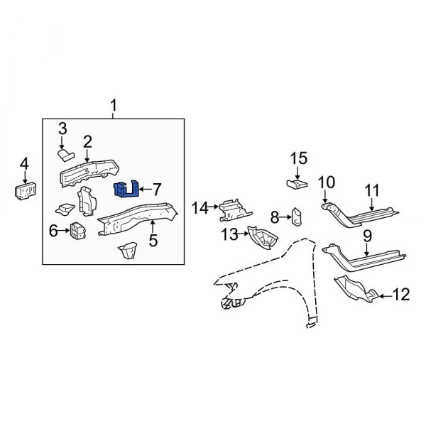 Toyota OE 5715506010 - Front Center Right Frame Side Member Reinforcement