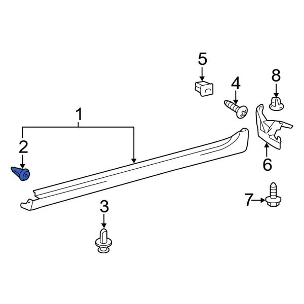 Toyota OE 75867AA010 - Rocker Panel Molding Clip