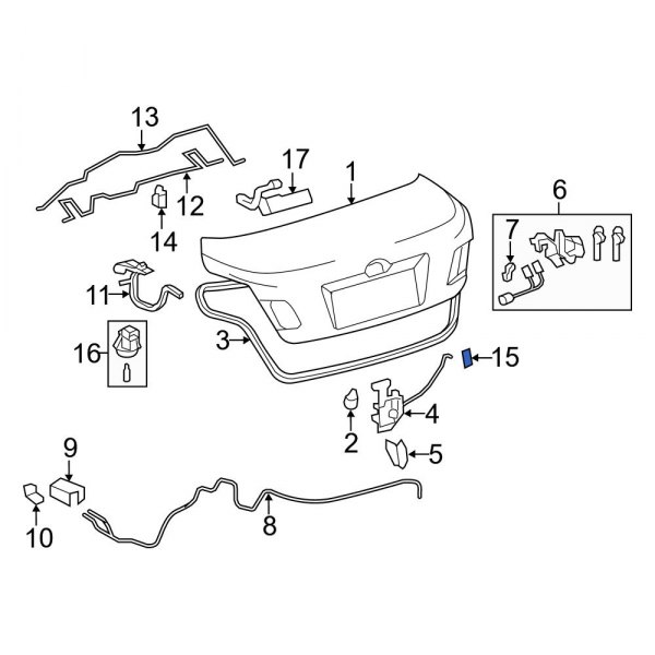 Toyota OE 75129AC010 - Rear Deck Lid Stop Buffer