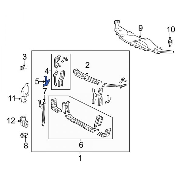 Toyota OE 5214206080 - Left Radiator Support Side Panel Bracket