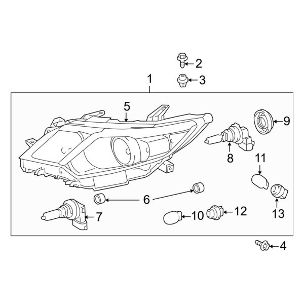 Toyota OE 8115006470 - Front Left Headlight Assembly