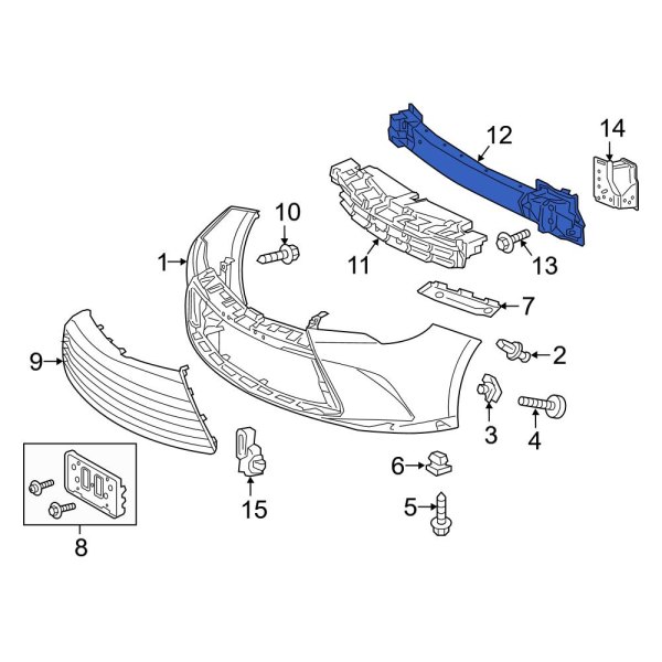 Toyota OE 5202106130 - Front Bumper Impact Bar