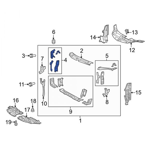 Toyota OE 5320206190 - Right Radiator Support Tie Bar Bracket