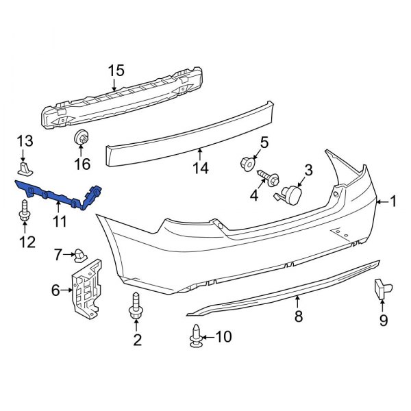 Toyota OE 5257506140 - Right Upper Bumper Cover Reinforcement