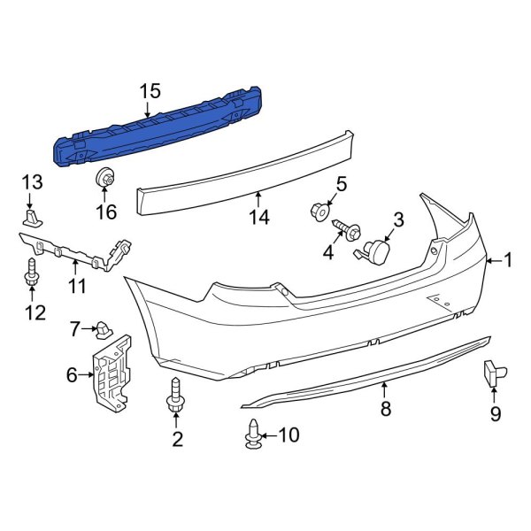 Toyota OE 5217106130 - Rear Bumper Impact Bar