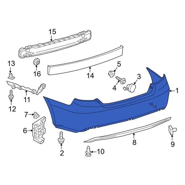 Toyota OE 5215906989 - Rear Upper Bumper Cover