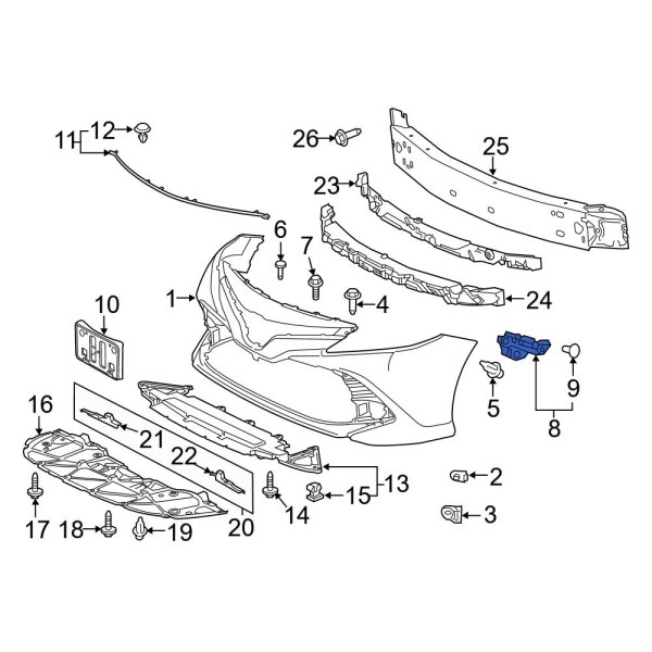 Toyota OE 5253606210 - Front Left Bumper Guide