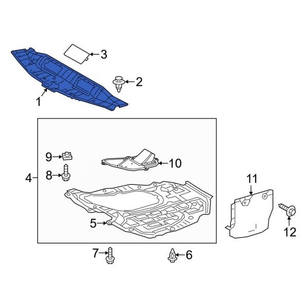 Toyota OE 5329506190 - Front Radiator Support Access Cover