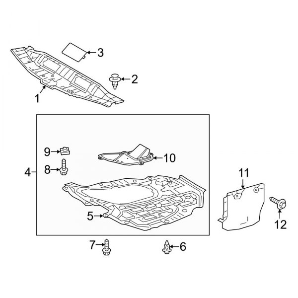 Toyota OE 5142006010 - Front Center Radiator Support Splash Shield