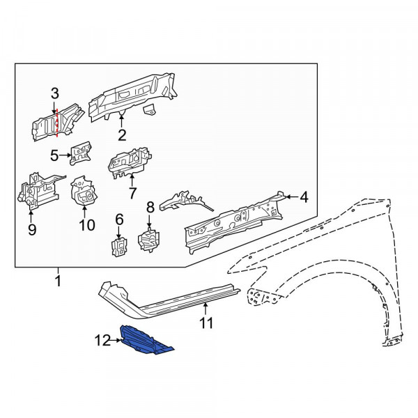 Toyota OE 5109406010 - Front Left Tow Hook