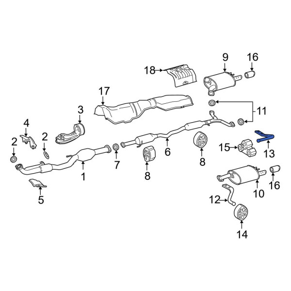 Toyota OE 175740P140 - Exhaust System Hanger Bracket