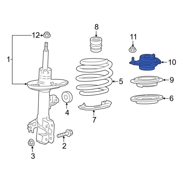 Toyota OE 4860906380 - Front Suspension Strut Mount