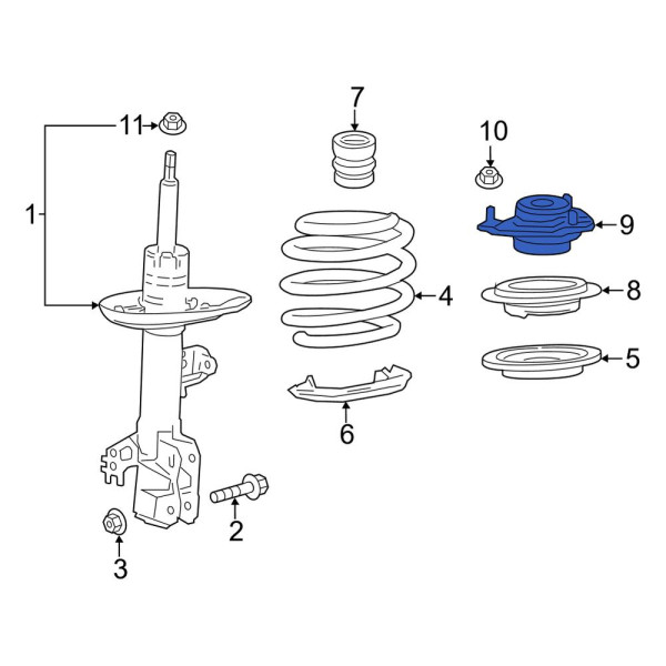 Toyota OE 4860906380 - Front Suspension Strut Mount