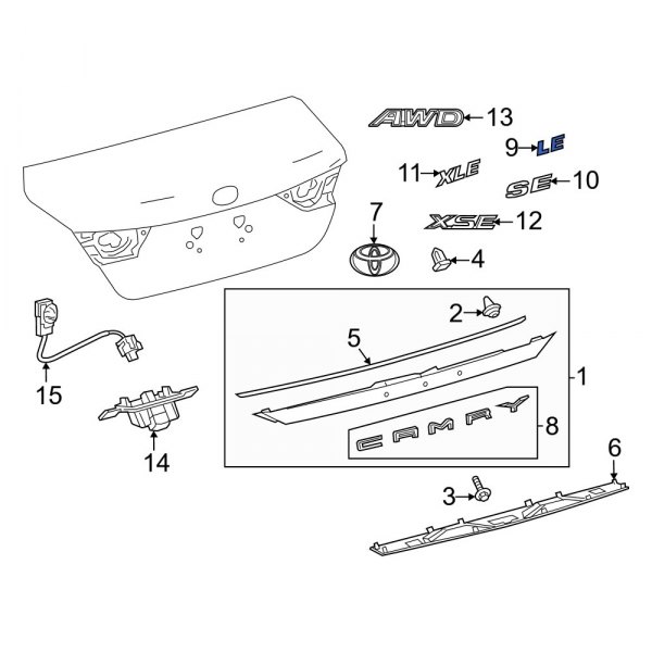 Toyota OE 7544206380 - Rear Deck Lid Emblem