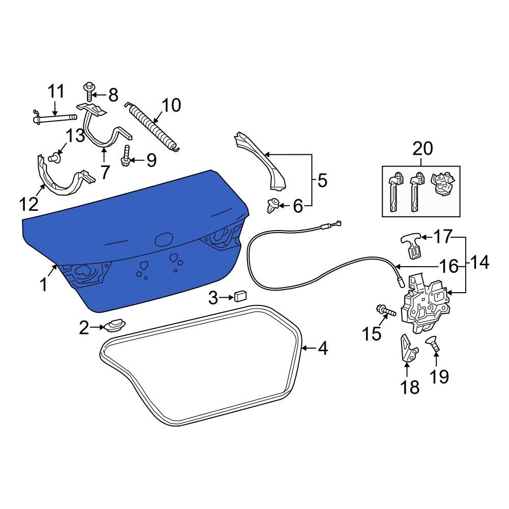 Toyota OE 6440106E00 - Rear Deck Lid