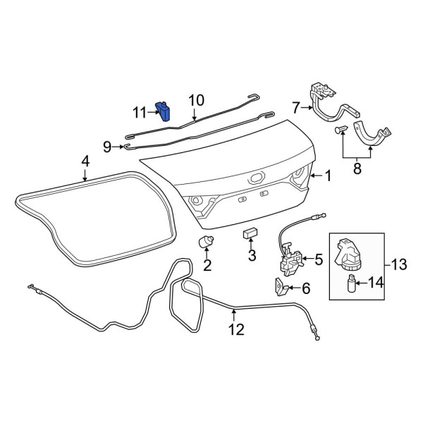 Toyota OE 6412706110 - Trunk Torque Rod Bracket