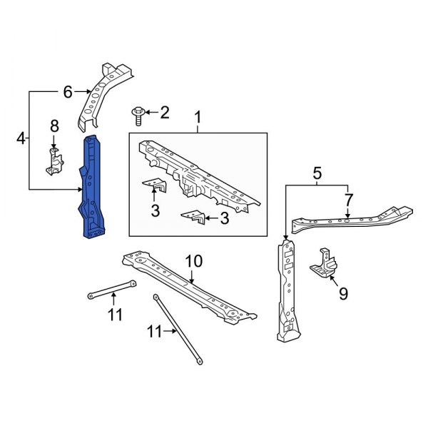 Toyota OE 5320206231 - Front Right Radiator Support Side Panel