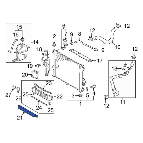 Toyota OE 16592F0010 - Front Lower Radiator Support Air Deflector