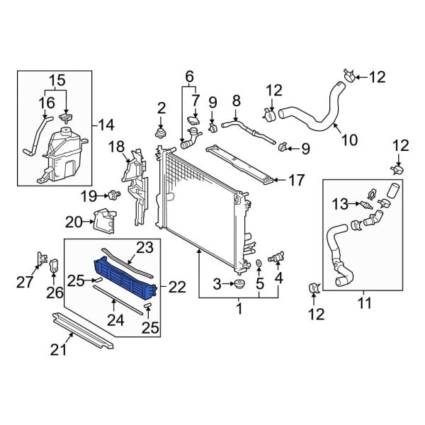 Toyota OE 5301906010 - Front Radiator Shutter Assembly