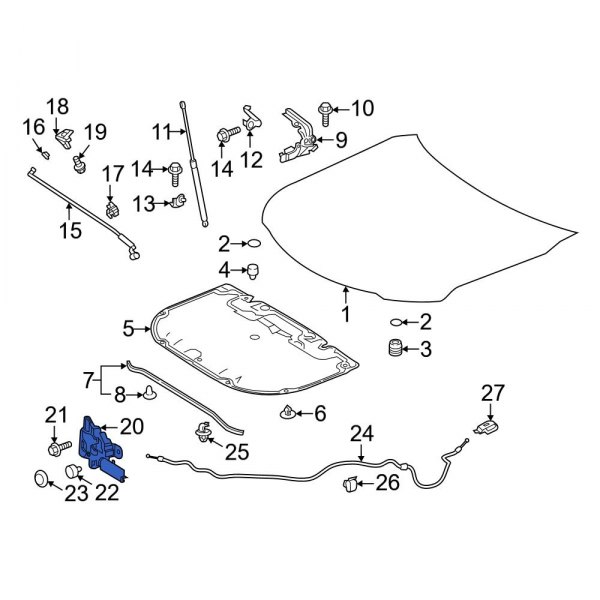 Toyota OE 5351006330 - Front Hood Latch