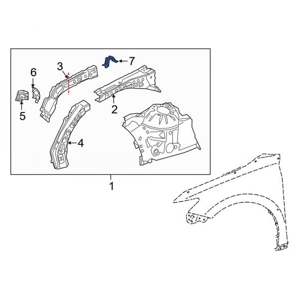 Toyota OE 5374706060 - Front Right Fender Closing Plate