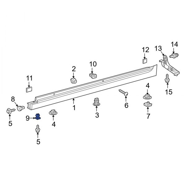 Toyota OE 9018906237 - Rocker Panel Molding Insulator
