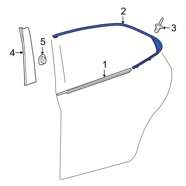 Toyota OE 7575406140 - Front Left Door Reveal Molding
