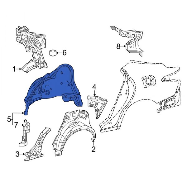 Toyota OE 6169806909 - Rear Left Tail Light Pocket