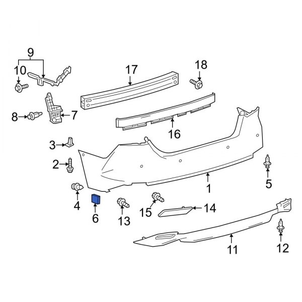 Toyota OE 5242106010 - Front Bumper Cover Insulator