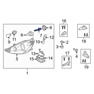 Toyota Avalon Headlight Components | Brackets, Adapters — CARiD.com