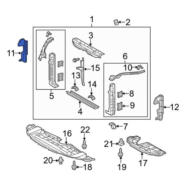 Toyota OE 5329308040 - Front Right Radiator Support Air Deflector