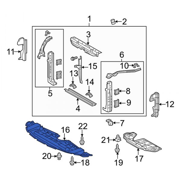 Toyota OE 5144108030 - Front Radiator Support Splash Shield