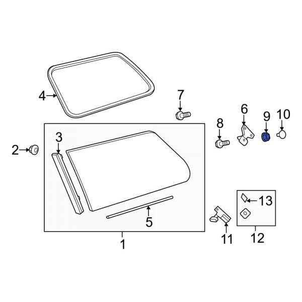 Toyota OE 9008438014 - Quarter Panel Glass Latch Bushing