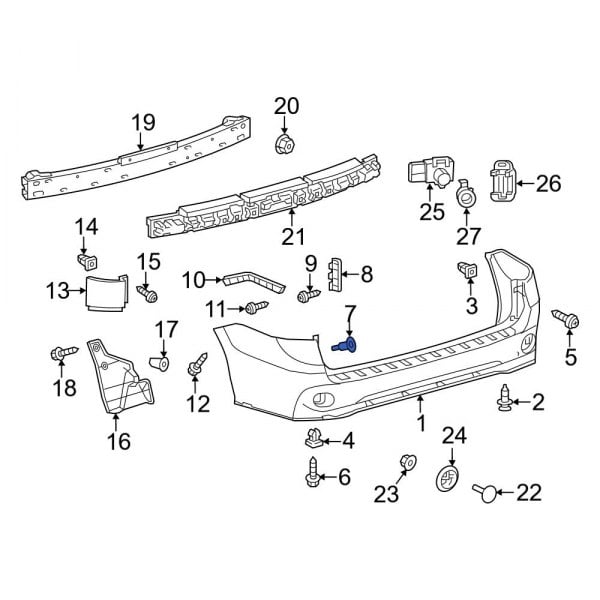 Toyota OE 5259908010 - Rear Bumper Cover Stop