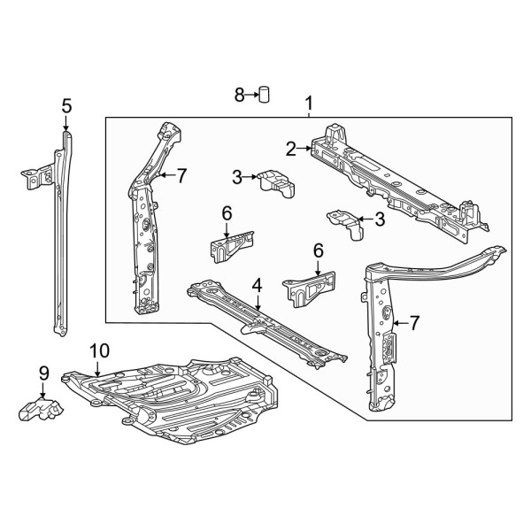 Toyota OE 5321008900 - Front Radiator Support Panel