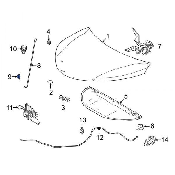 Toyota OE 5345452010 - Hood Prop Rod Grommet