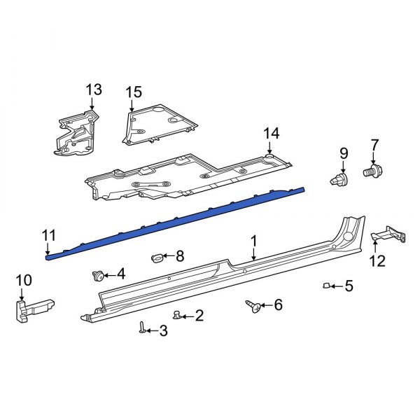 Toyota OE 7585308900 - Right Rocker Panel Molding Trim Insert