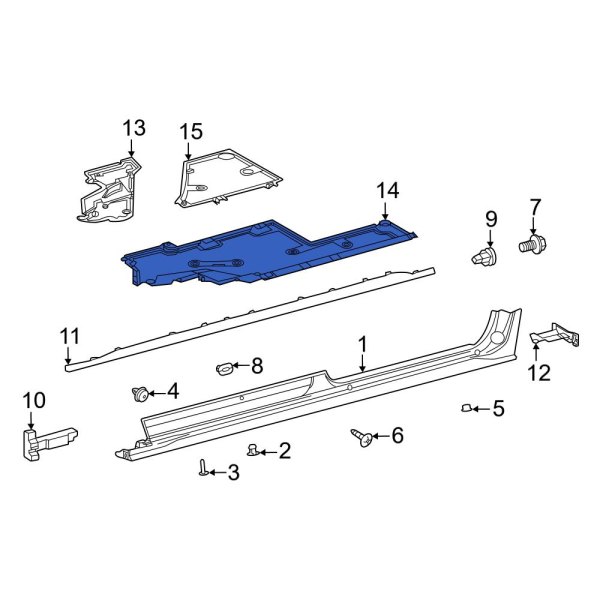 Toyota OE 5816608030 - Front Left Floor Pan Splash Shield