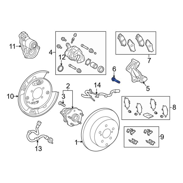 Toyota OE 4771533340 - Front Lower Disc Brake Caliper Pin