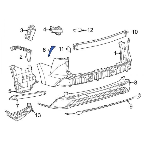 Toyota OE 5216208010 - Rear Left Bumper Extension