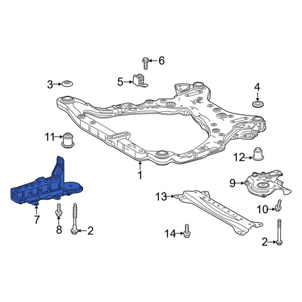 Toyota OE 5210306010 - Front Left Suspension Crossmember Reinforcement