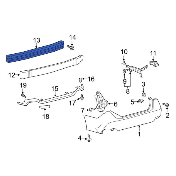 Toyota OE 5217106170 - Rear Bumper Impact Bar
