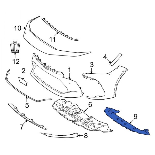 Toyota OE 5261830011 - Front Lower Bumper Impact Absorber